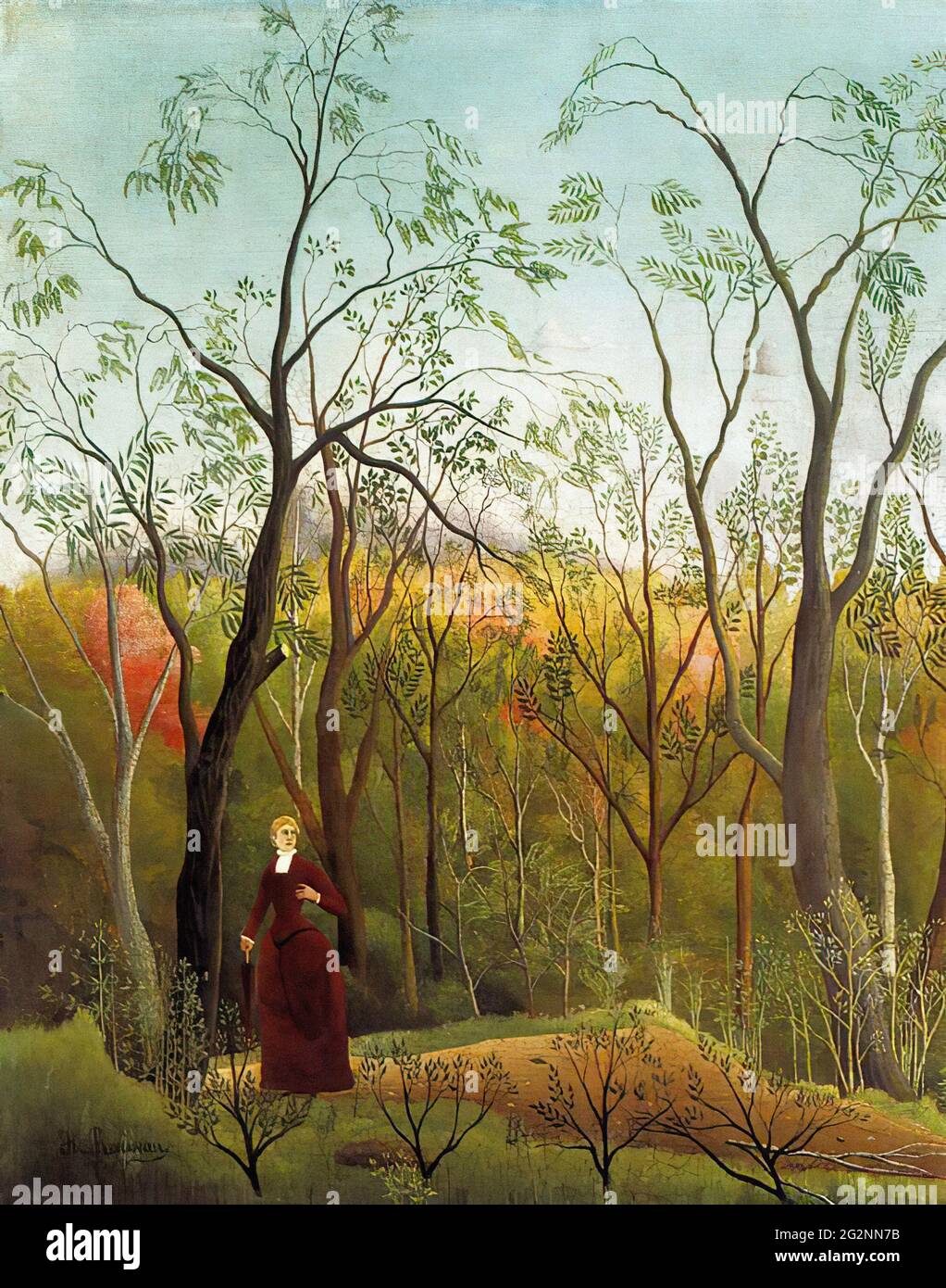 Henri Rousseau a.K.a Le Douanier Rousseau - Promenade Forest 1886 Stock ...