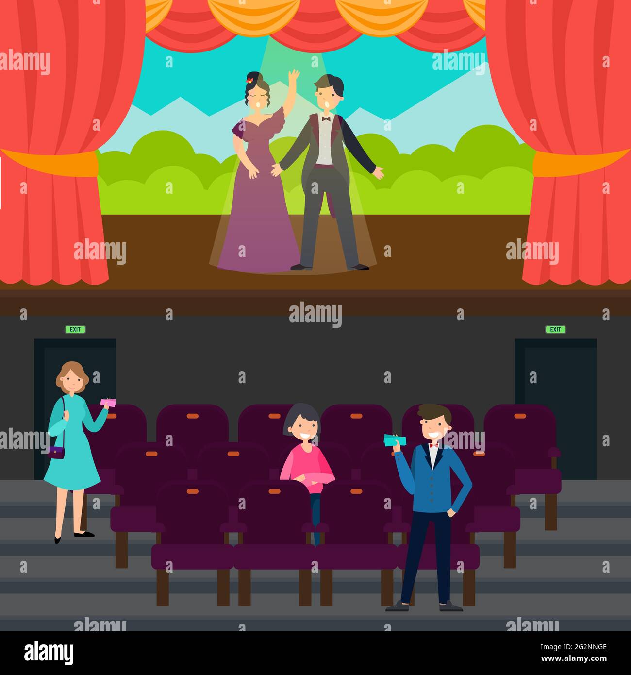 Woman Stage Audience Stock Vector Images - Alamy