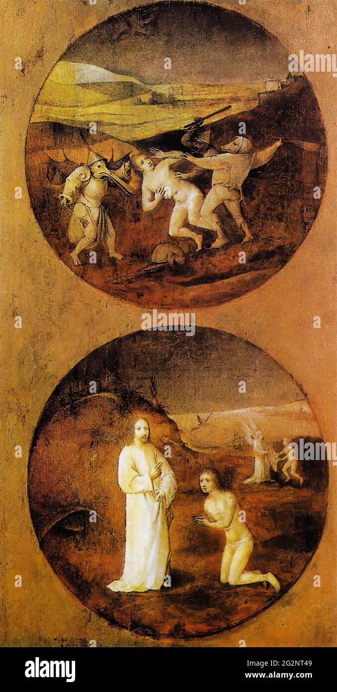 Hieronymus Bosch - Mankind Beset Devils Reverse Noah Panel 1504 Stock ...