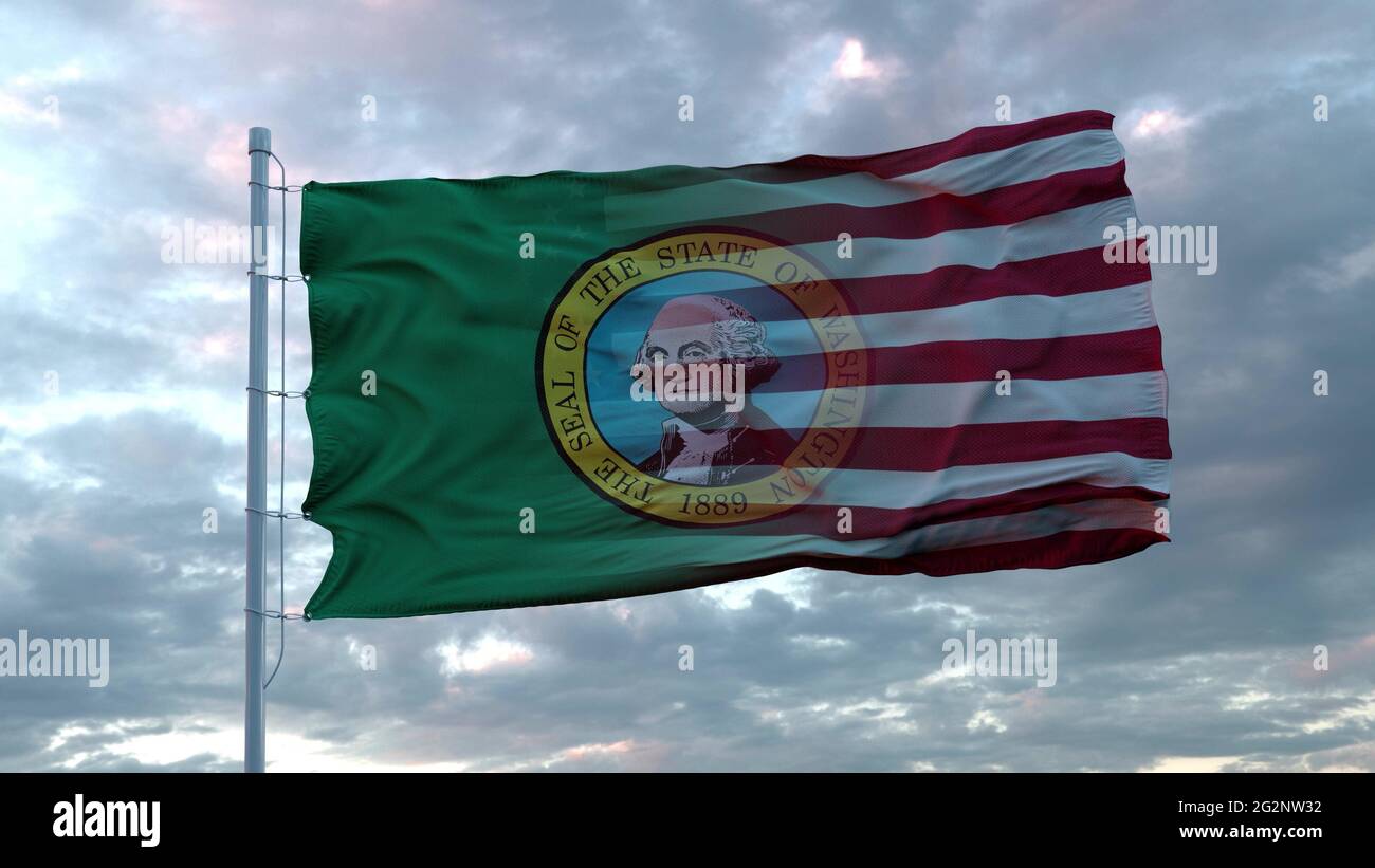 Usa washington mixed flag waving hi-res stock photography and images ...