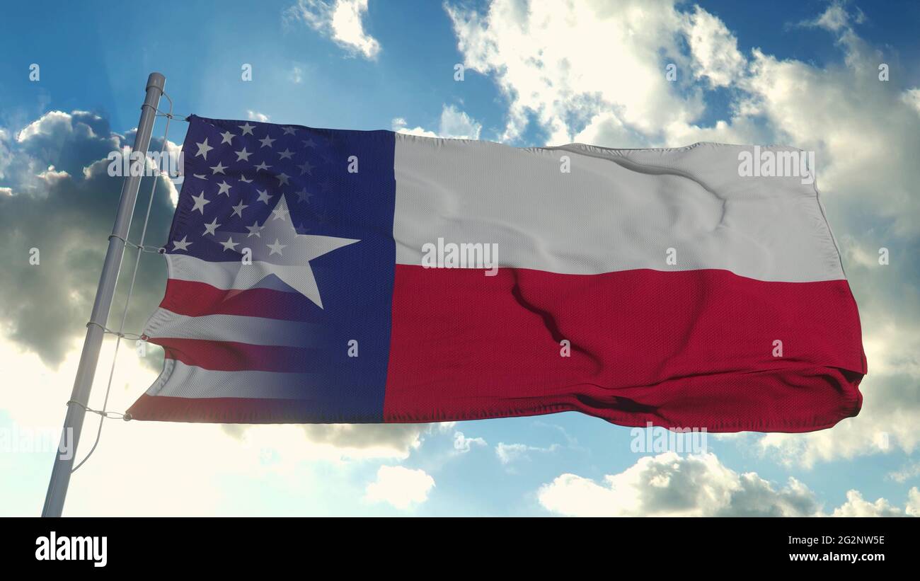 Usa texas mixed flag waving hi-res stock photography and images - Alamy