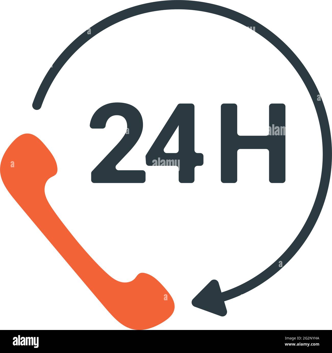 24 hours attention phone symbol Stock Vector Image & Art - Alamy
