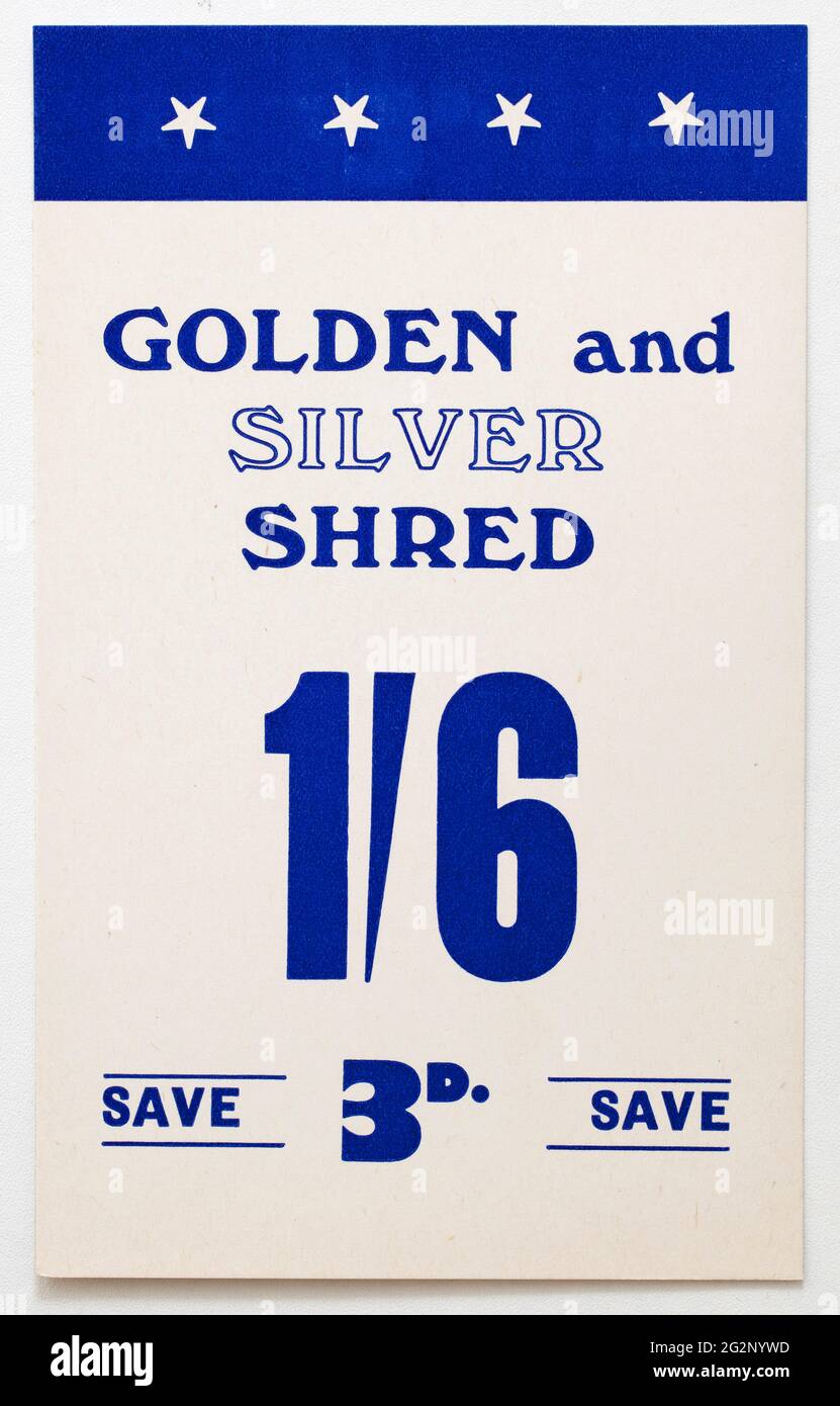 Vinatge 1960s Shop Advertising Price Display Card - Golden and Silver ...