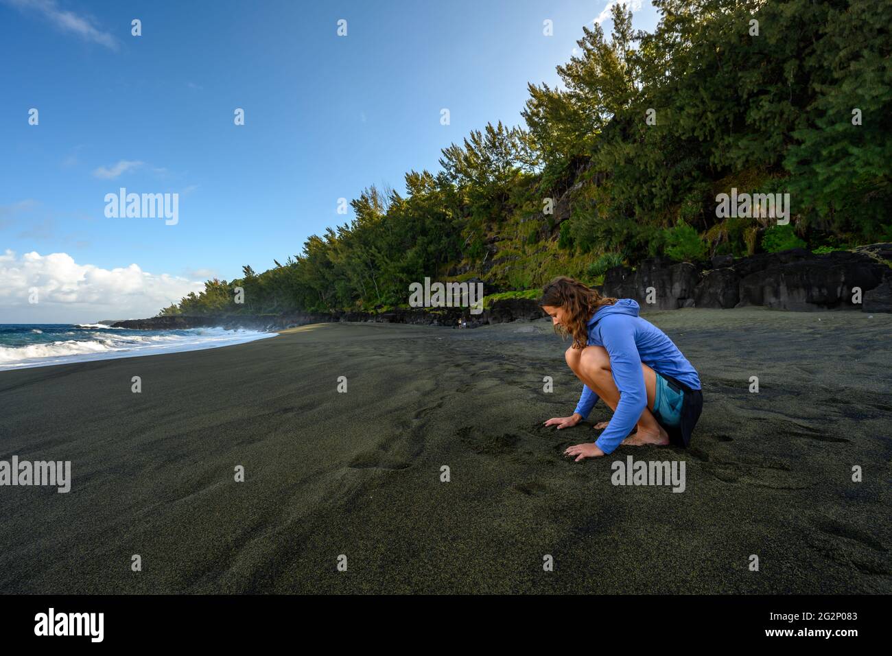 Reunion island beach woman hi-res stock photography and images - Alamy