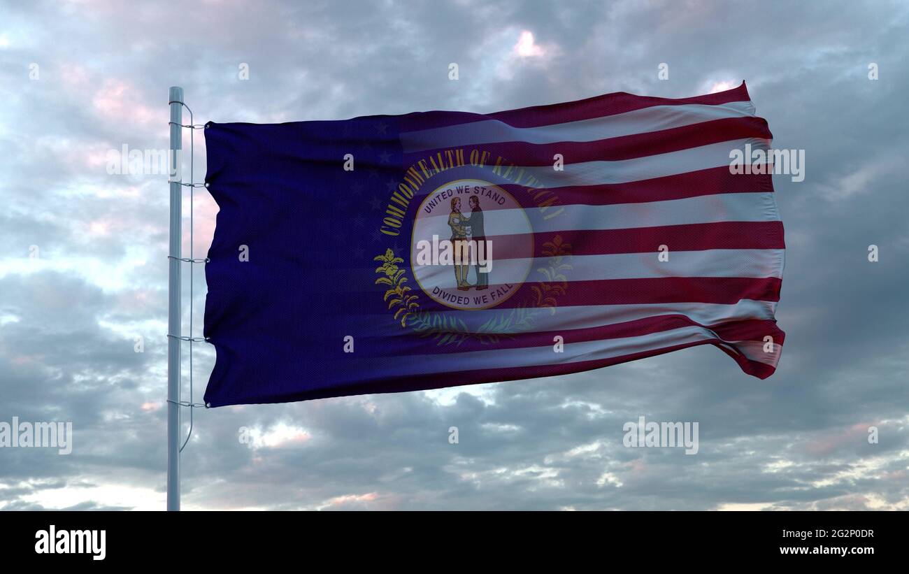 Kentucky flag on flagpole hi-res stock photography and images - Alamy
