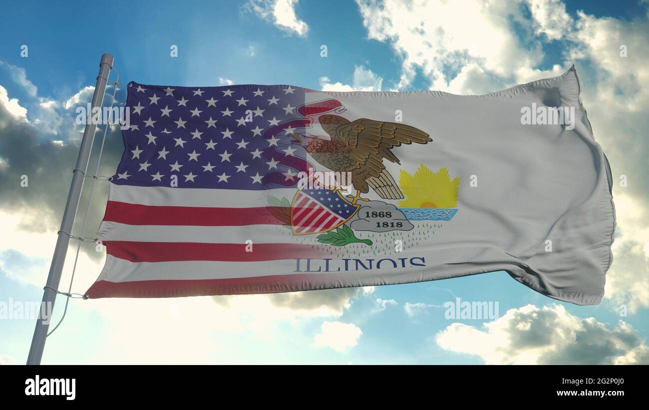 Usa chicago mixed flag waving hi-res stock photography and images - Alamy
