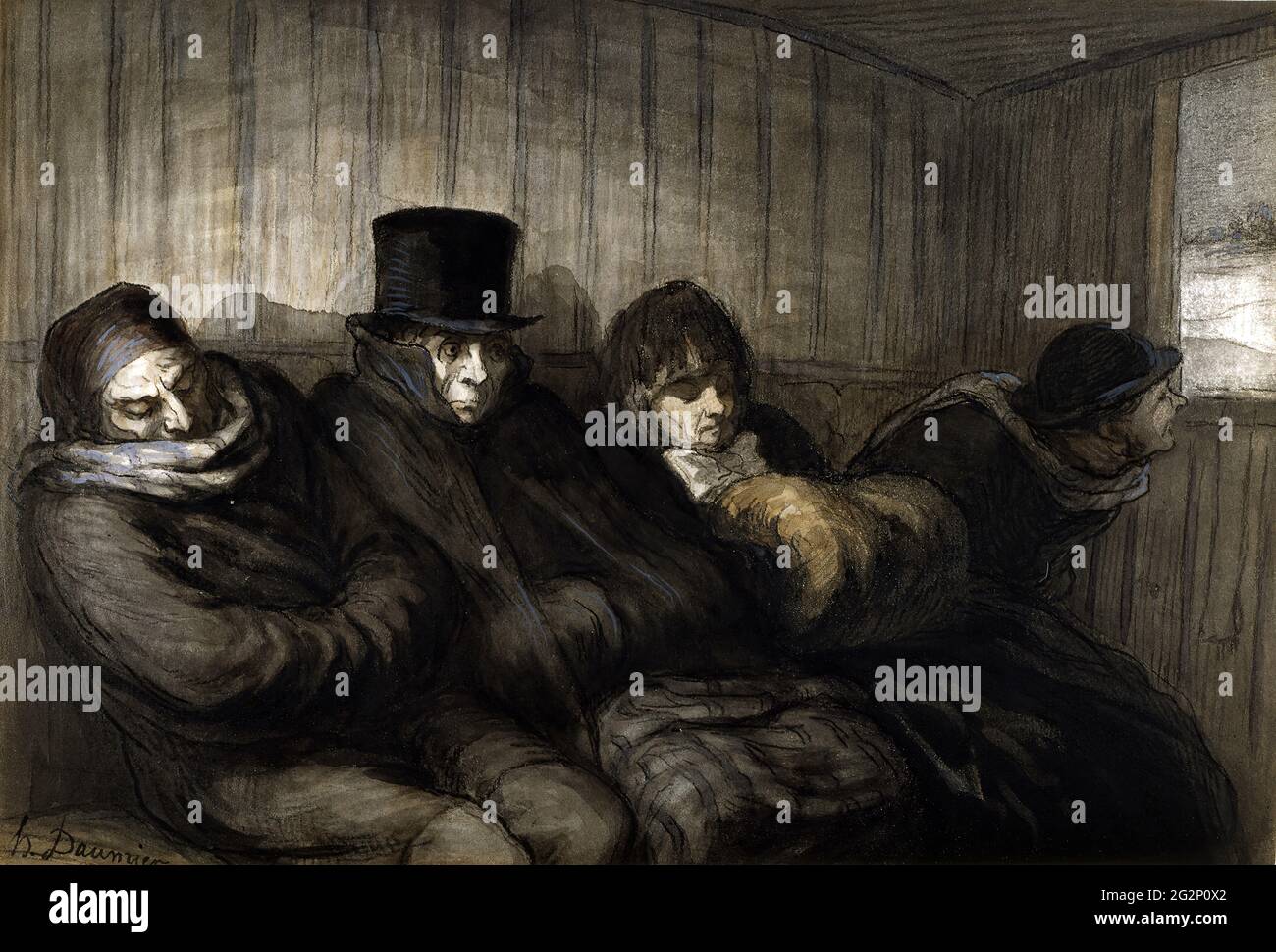 HonorÃ© Victorin Daumier - the Second Class Carriage Stock Photo - Alamy