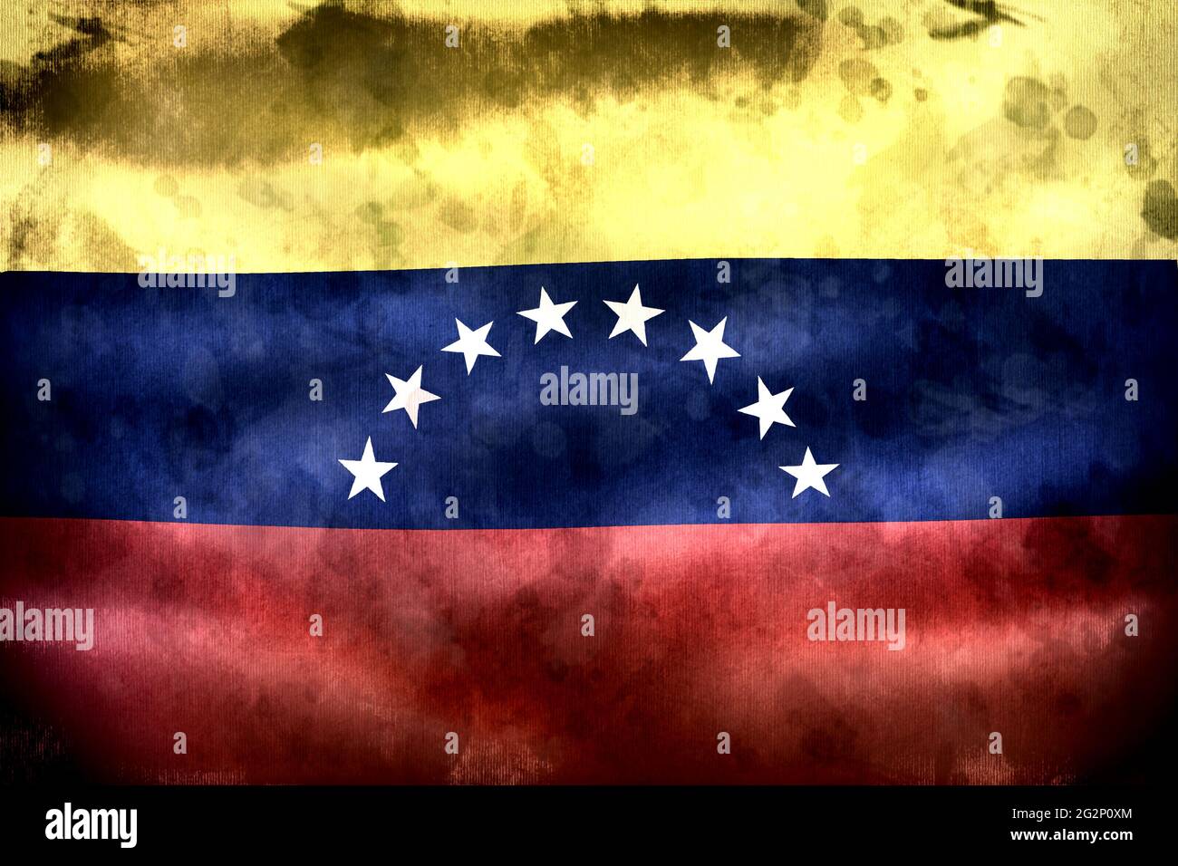 3D-Illustration of a Venezuela flag - realistic waving fabric flag ...