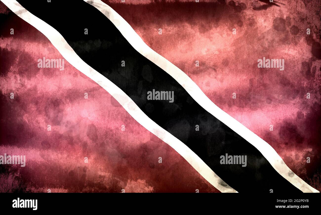 3D-Illustration of a Trinidad and Tobago flag - realistic waving fabric flag Stock Photo - Alamy