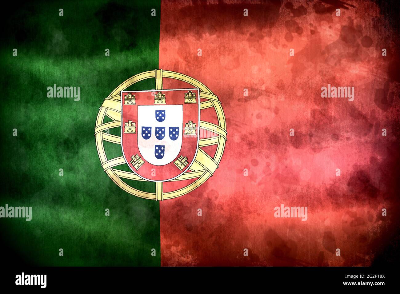 Portugal flag - realistic waving fabric flag Stock Photo - Alamy