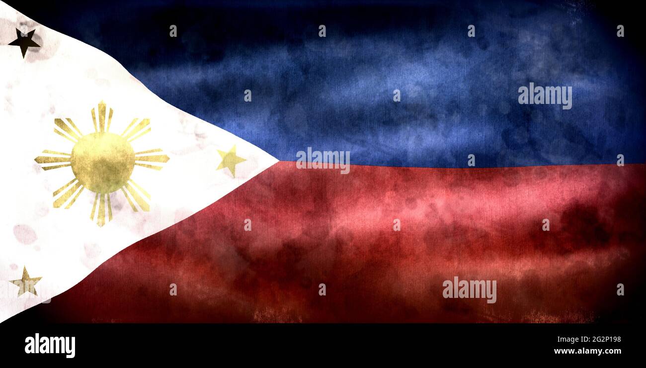 Philippines flag - realistic waving fabric flag Stock Photo - Alamy
