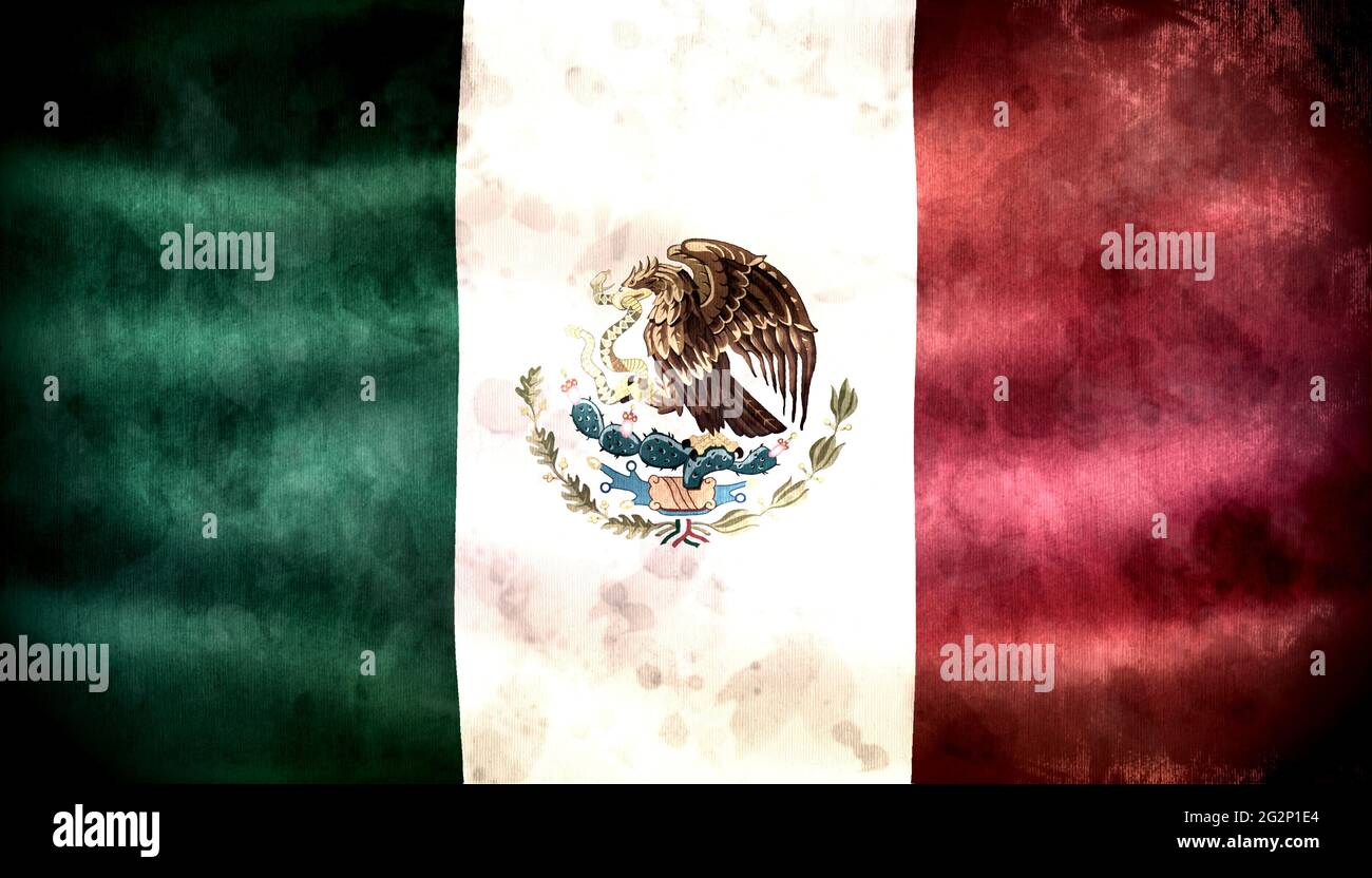 Mexico flag - realistic waving fabric flag Stock Photo - Alamy