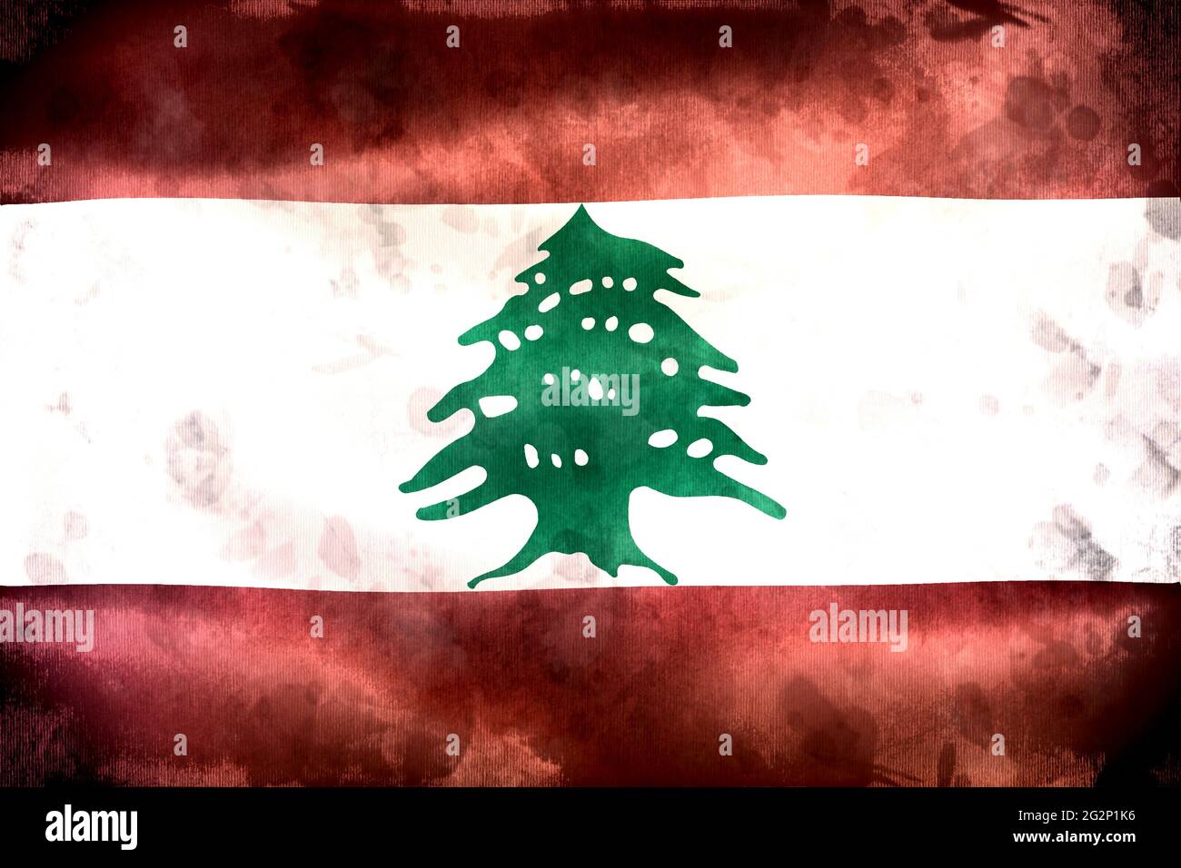 Lebanon flag - realistic waving fabric flag Stock Photo - Alamy
