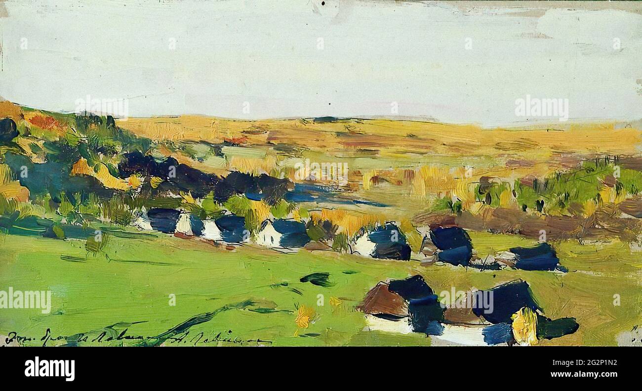 Isaac Levitan - Autumn Landscape Village Stock Photo - Alamy
