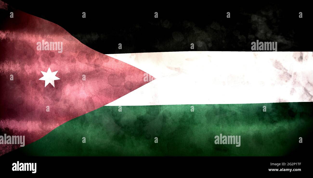 Jordan flag - realistic waving fabric flag Stock Photo - Alamy