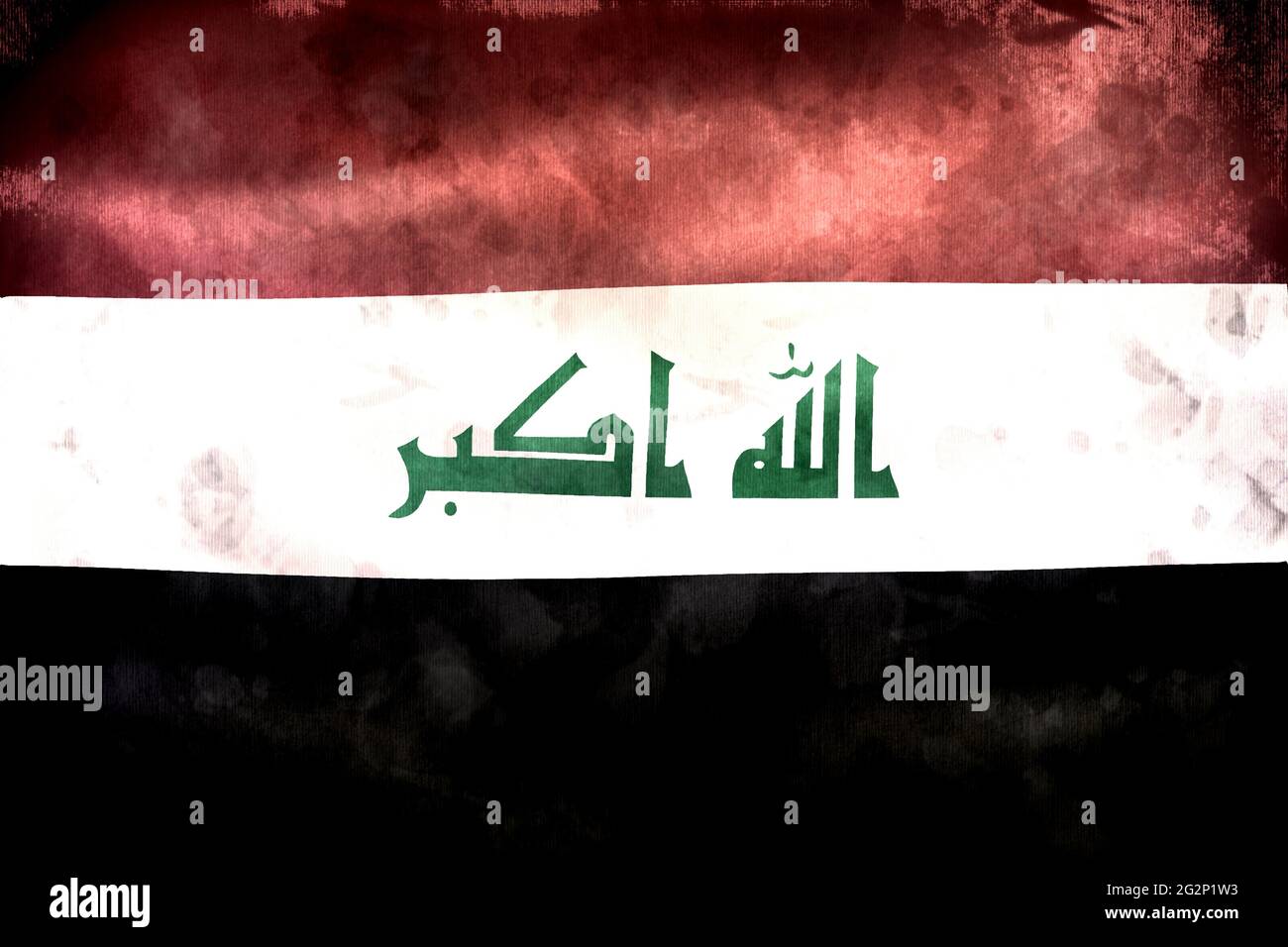 Iraq flag - realistic waving fabric flag Stock Photo - Alamy