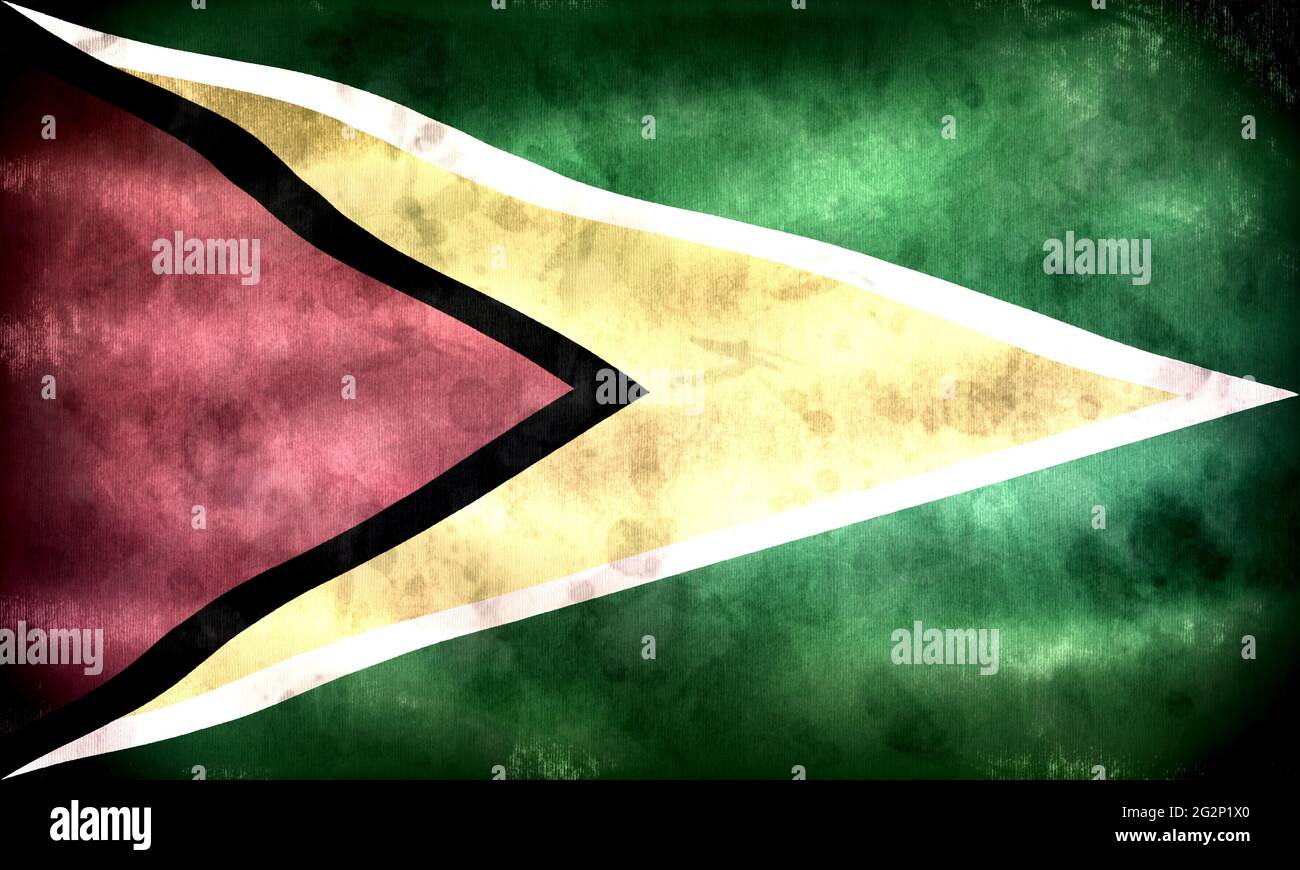 Guyana flag - realistic waving fabric flag Stock Photo - Alamy