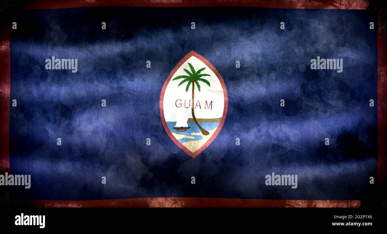 Guam flag - realistic waving fabric flag Stock Photo - Alamy
