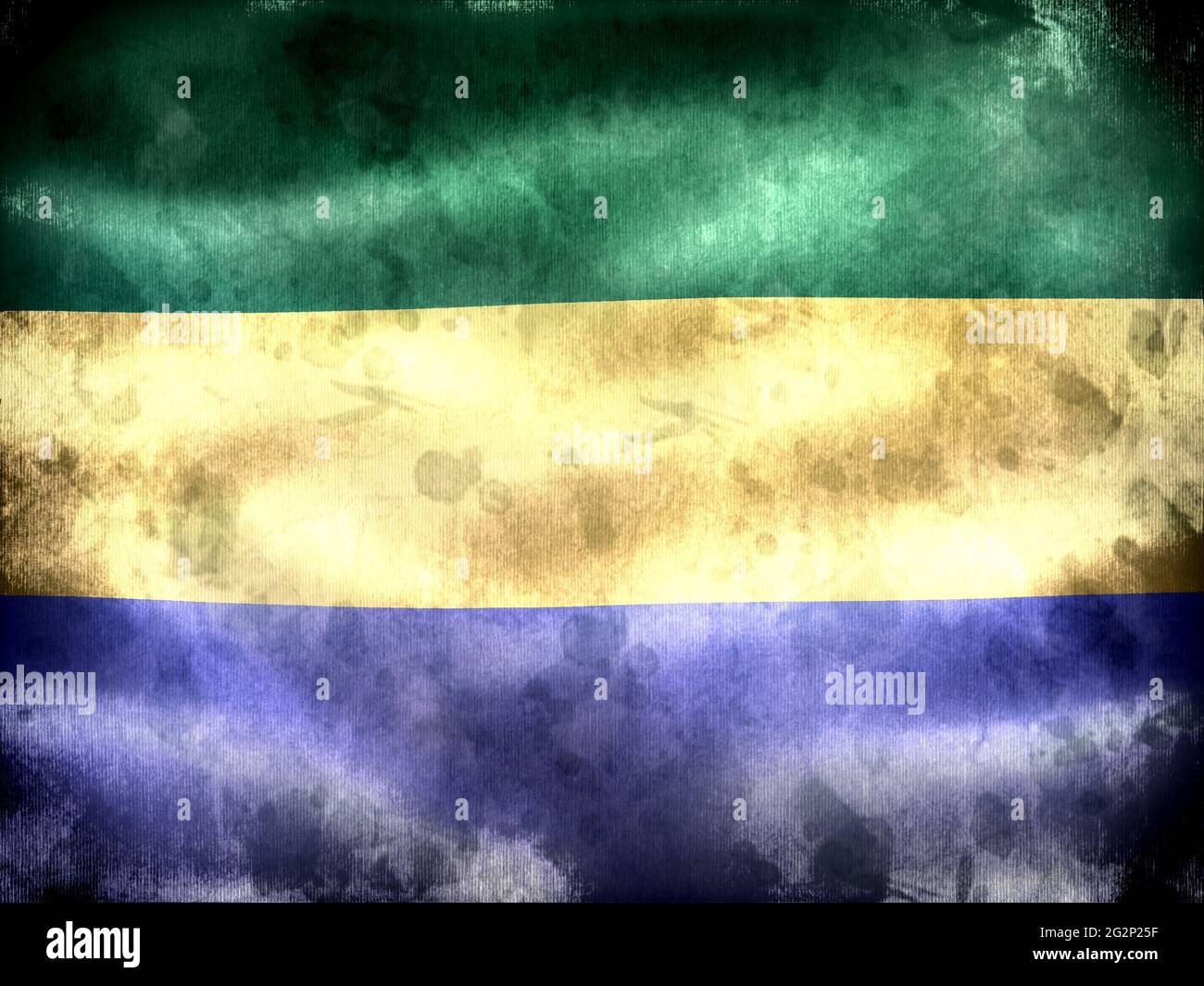 Gabon flag - realistic waving fabric flag Stock Photo - Alamy
