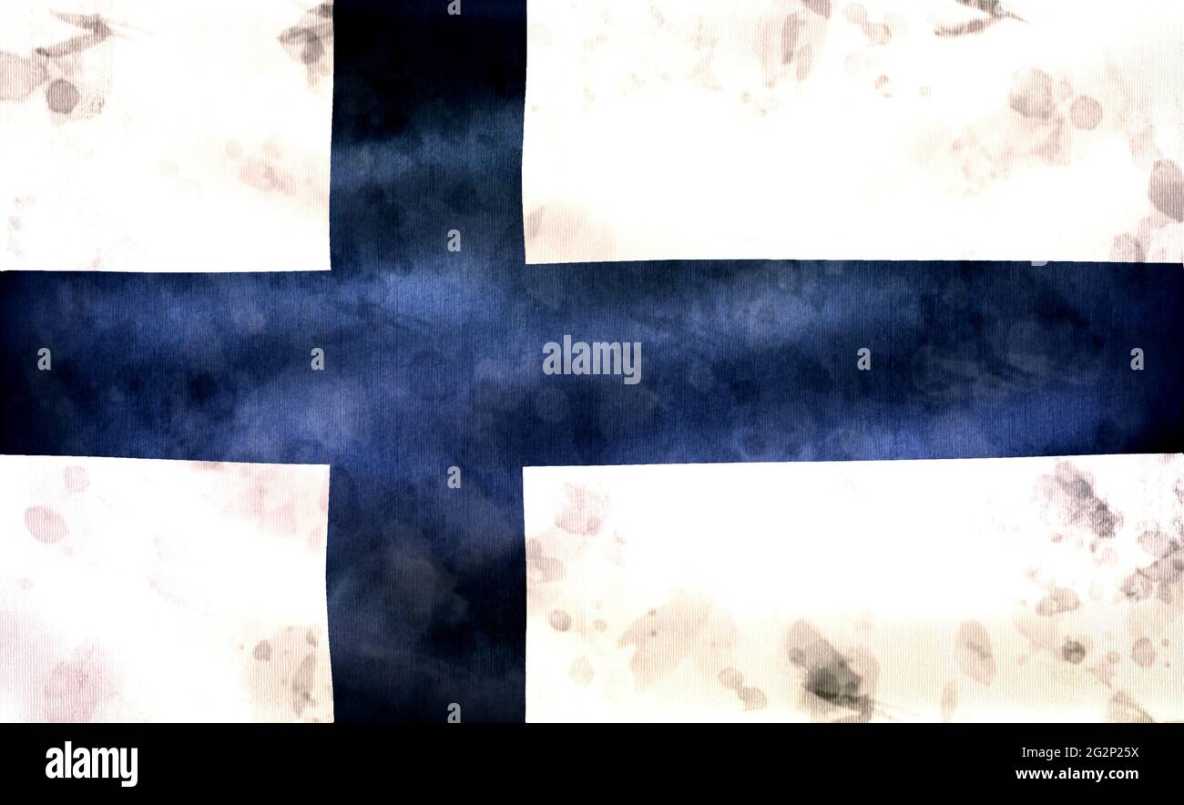 Finland flag - realistic waving fabric flag Stock Photo - Alamy