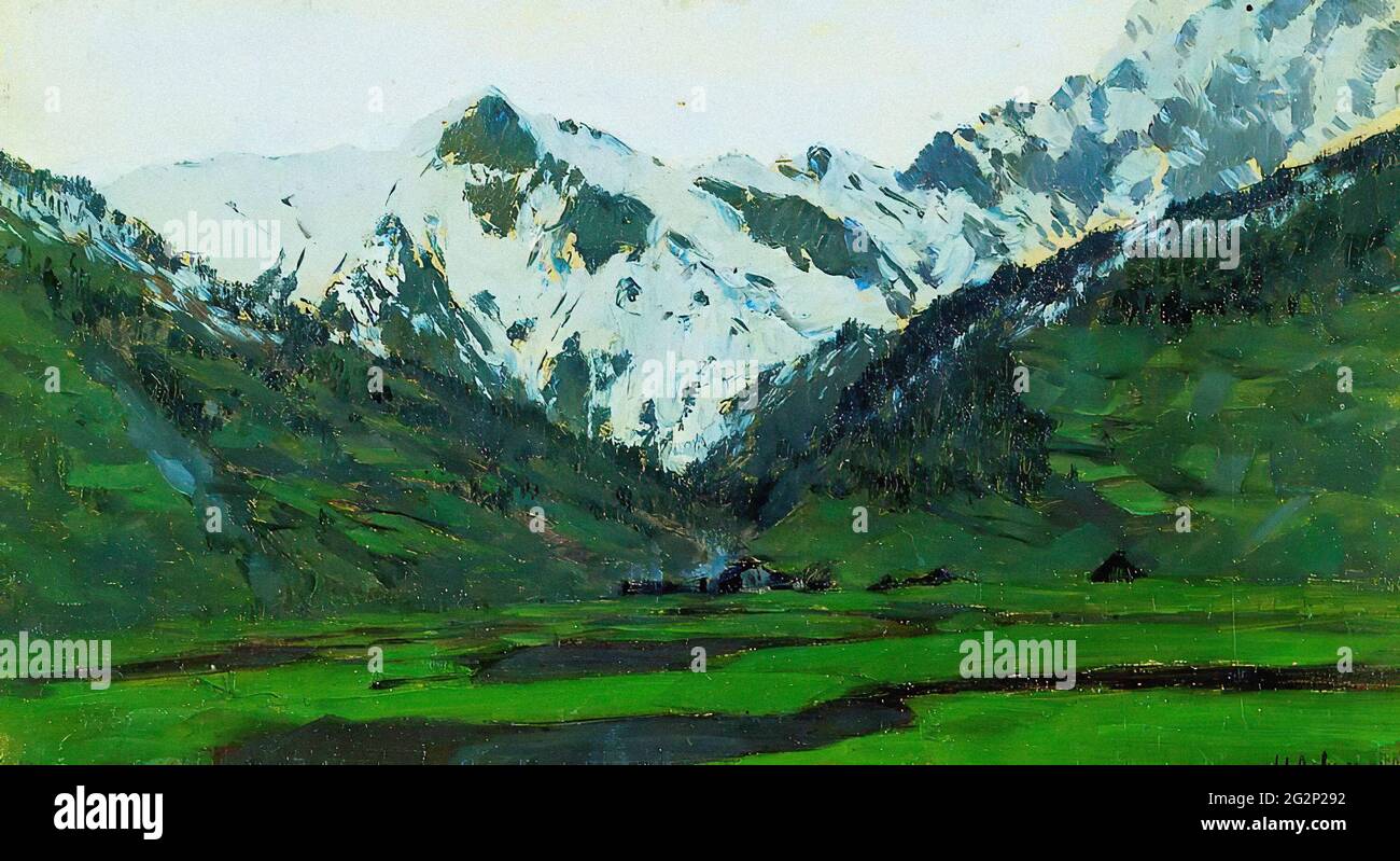 Isaac Levitan - in Alps Spring 1897 Stock Photo - Alamy