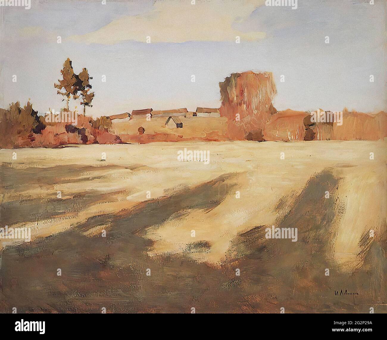Isaac Levitan - Field After Harvest 1897 Stock Photo - Alamy