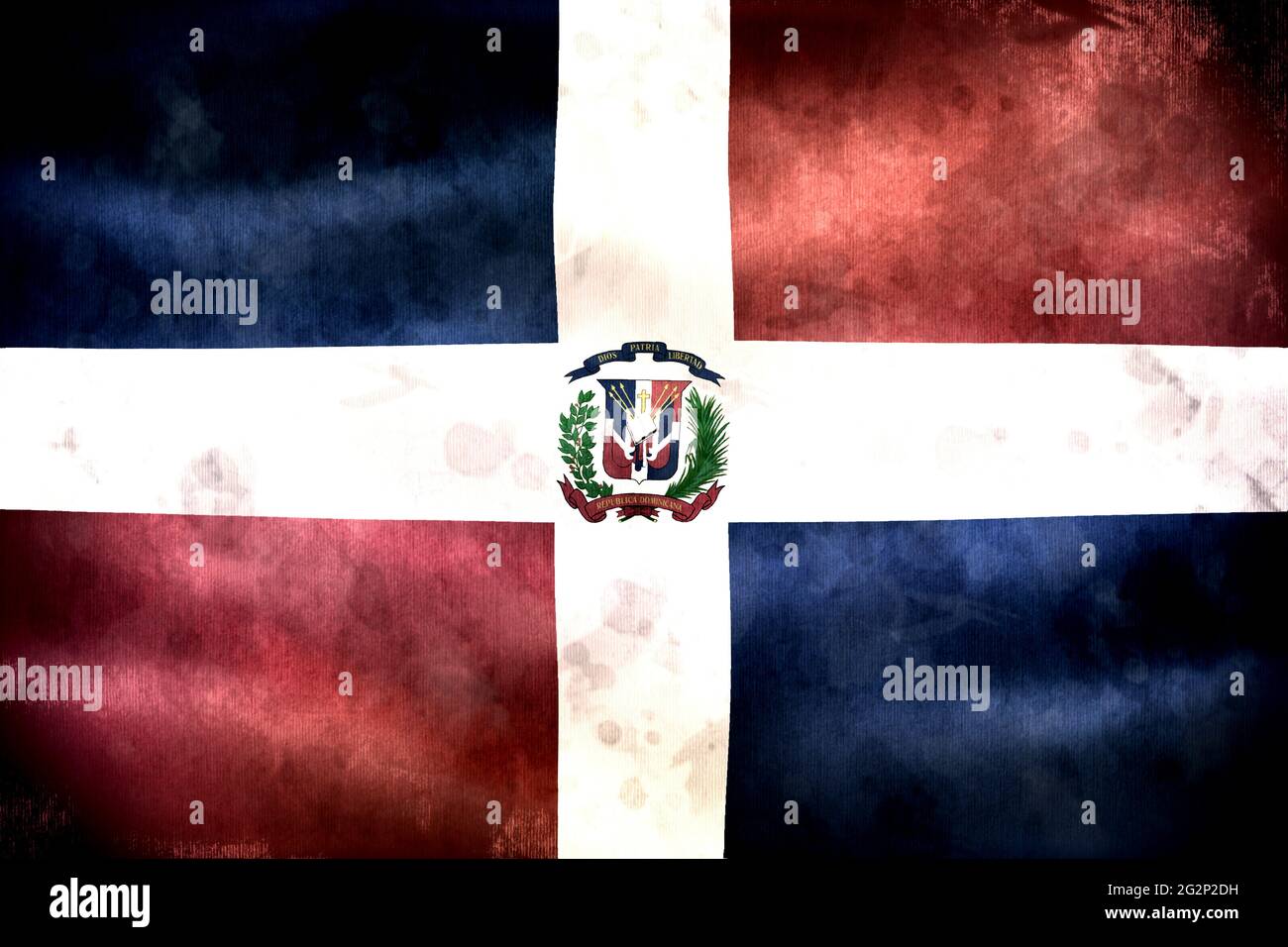 Dominican Republic flag - realistic waving fabric flag Stock Photo - Alamy