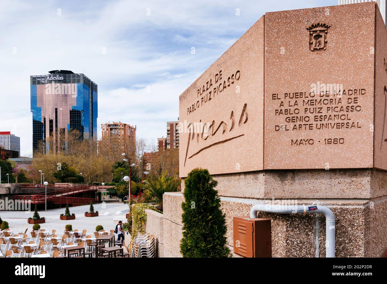 Picasso square. Business district of Azca. Madrid, Spain, Europe Stock ...