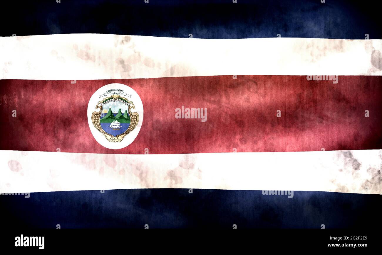 Costa Rica flag - realistic waving fabric flag Stock Photo - Alamy