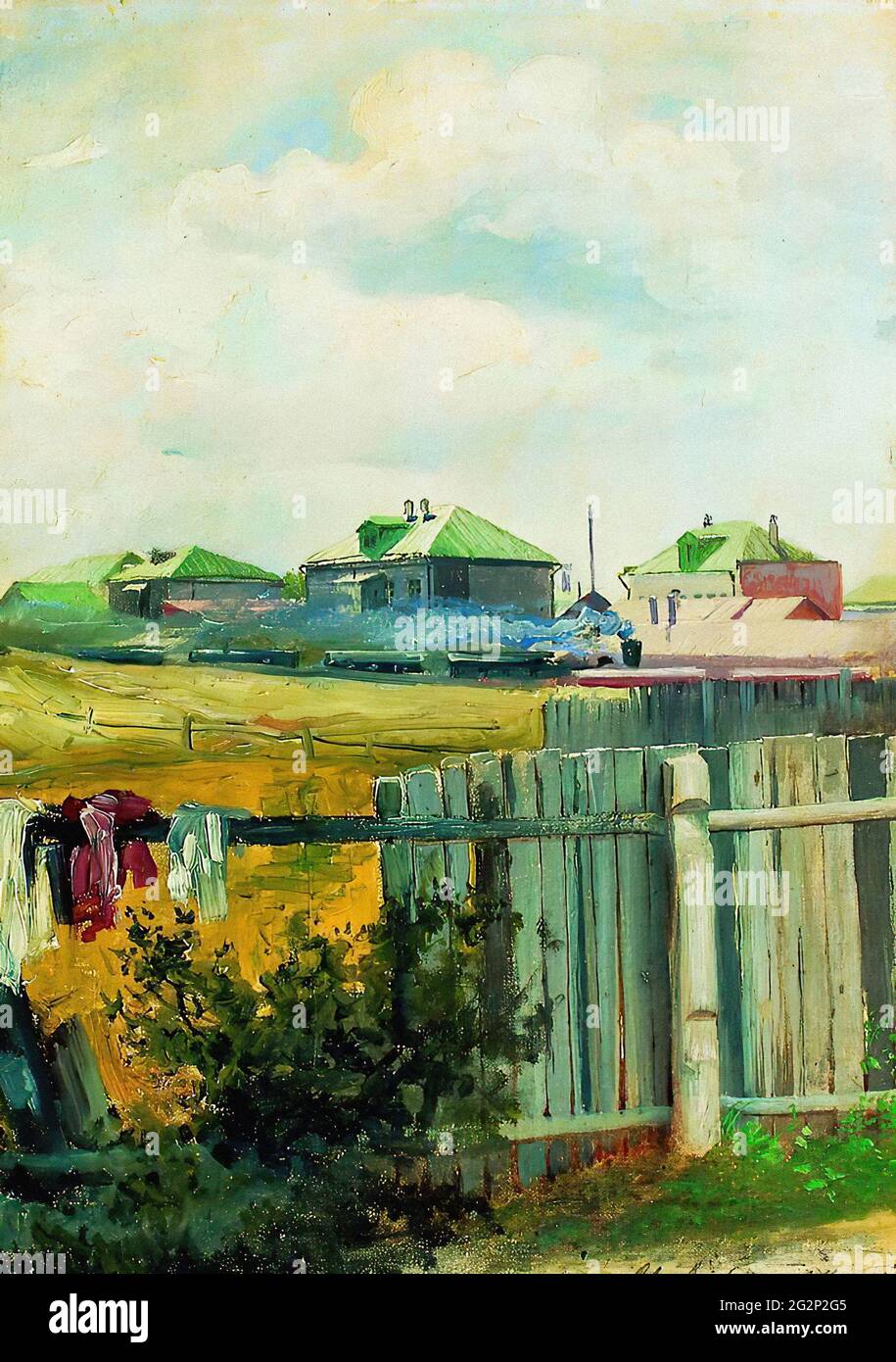 Isaac Levitan - Landscape with Fencing Stock Photo - Alamy