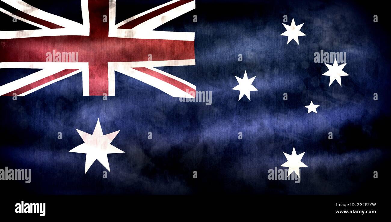 Australia flag - realistic waving fabric flag Stock Photo - Alamy