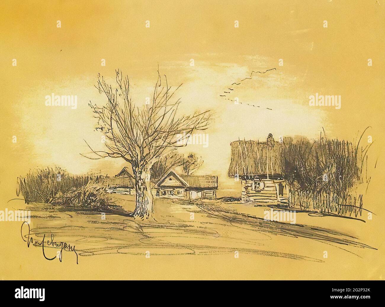 Isaac Levitan - Spring Village Stock Photo - Alamy