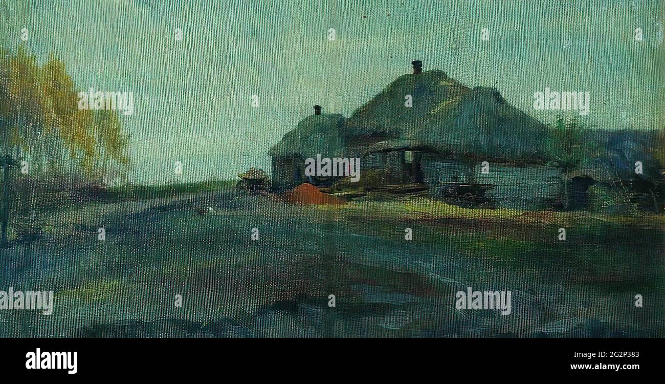 Isaac Levitan - Village Gray Day Stock Photo - Alamy