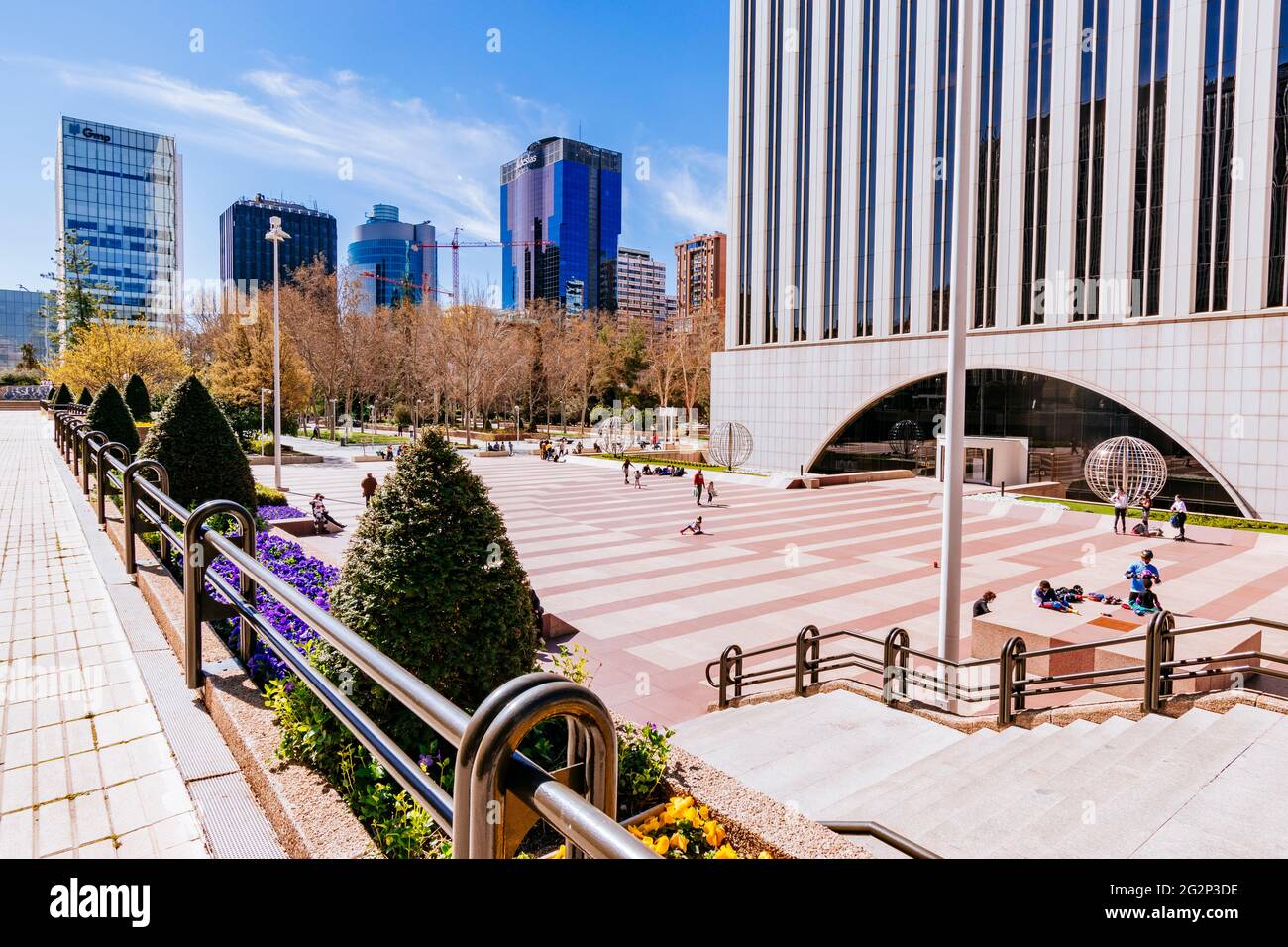 Picasso square and Torre Picasso on the right, Picasso Tower, is a ...