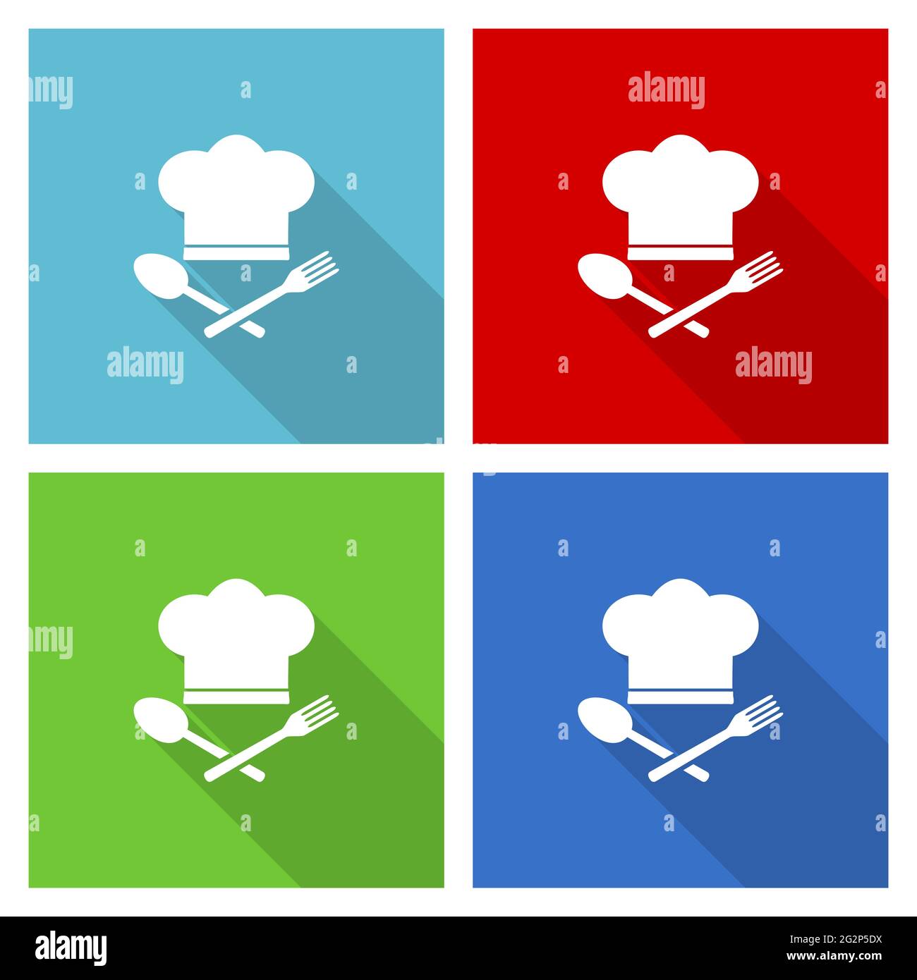 Chef hat, restaurant menu concept vector icon, set of flat design ...