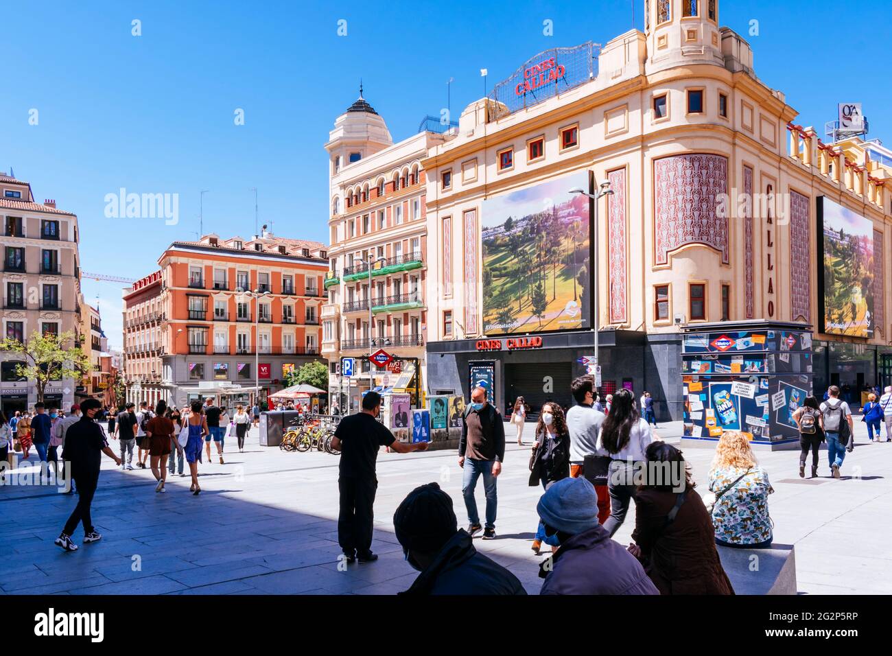 The Callao Square,Plaza del Callao, during the COVID-19 pandemic ...