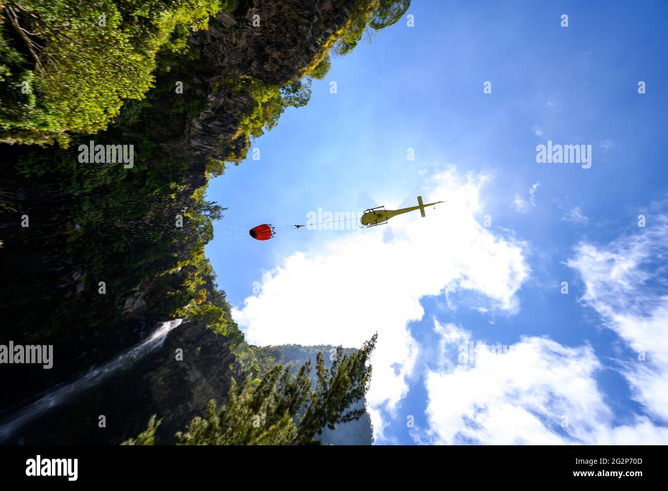 Fighting Fire in La Reunion Stock Photo - Alamy