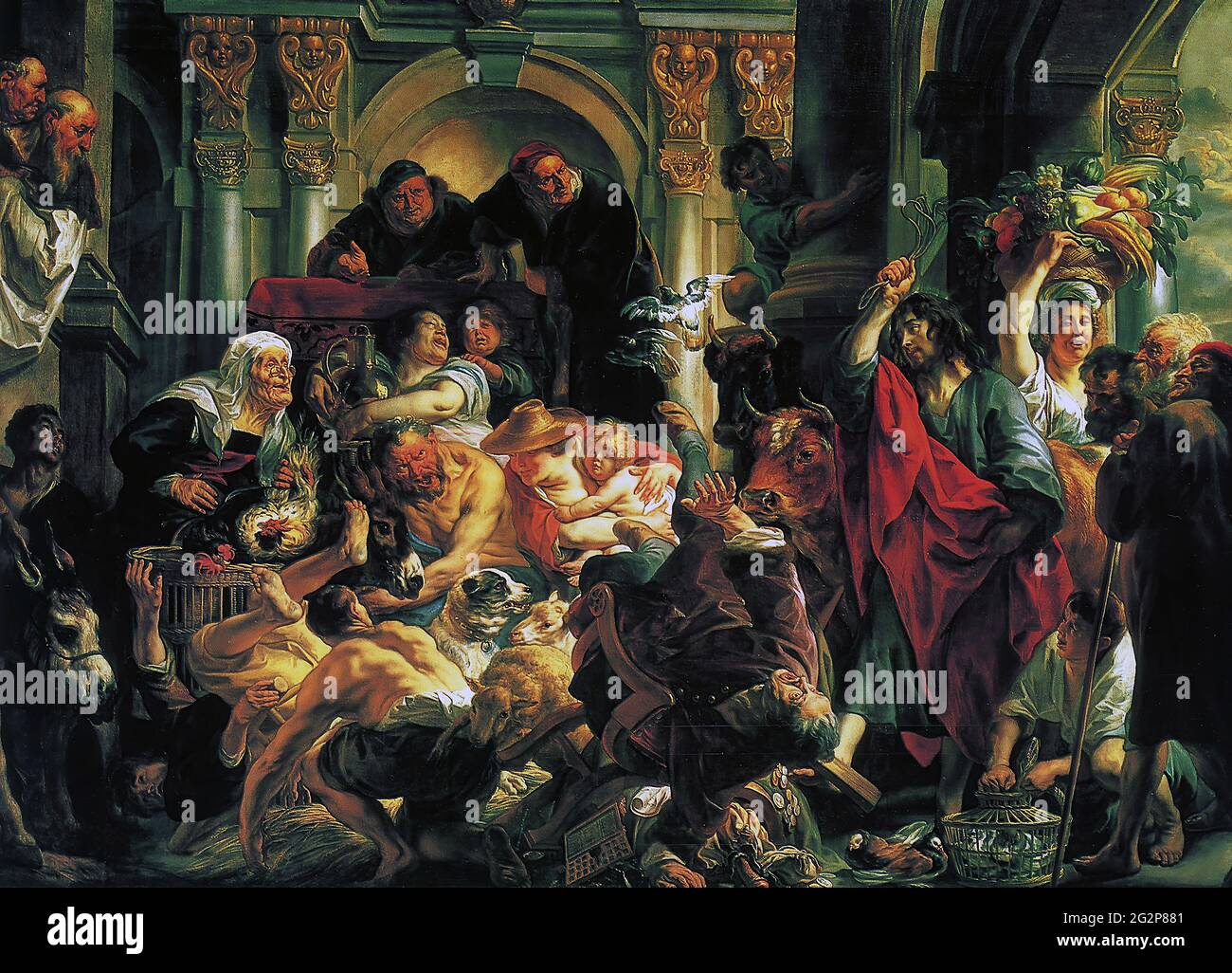Jacob Jordaens - Jesus Driving the Merchants from the Temple Stock ...
