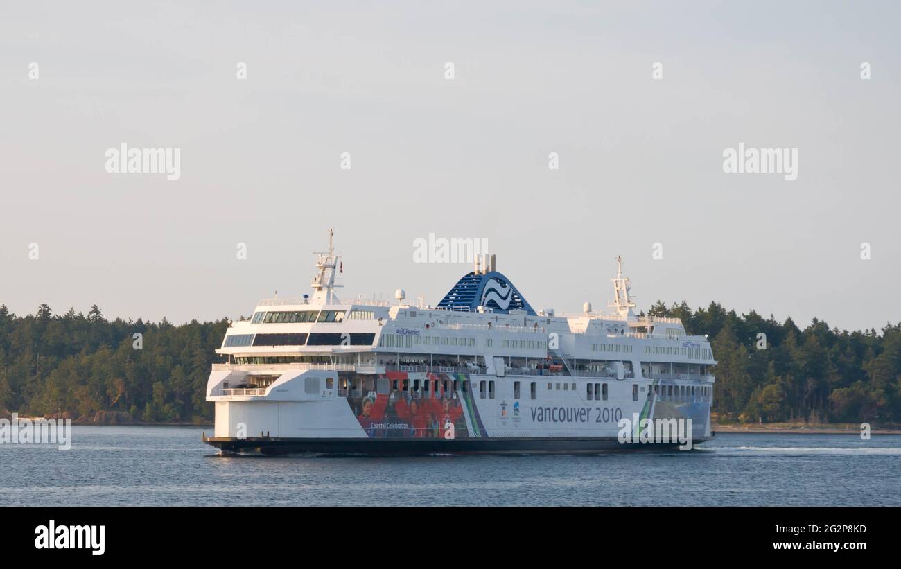 Coastal Celebration ferry crossing the Strait of Georgia in British ...