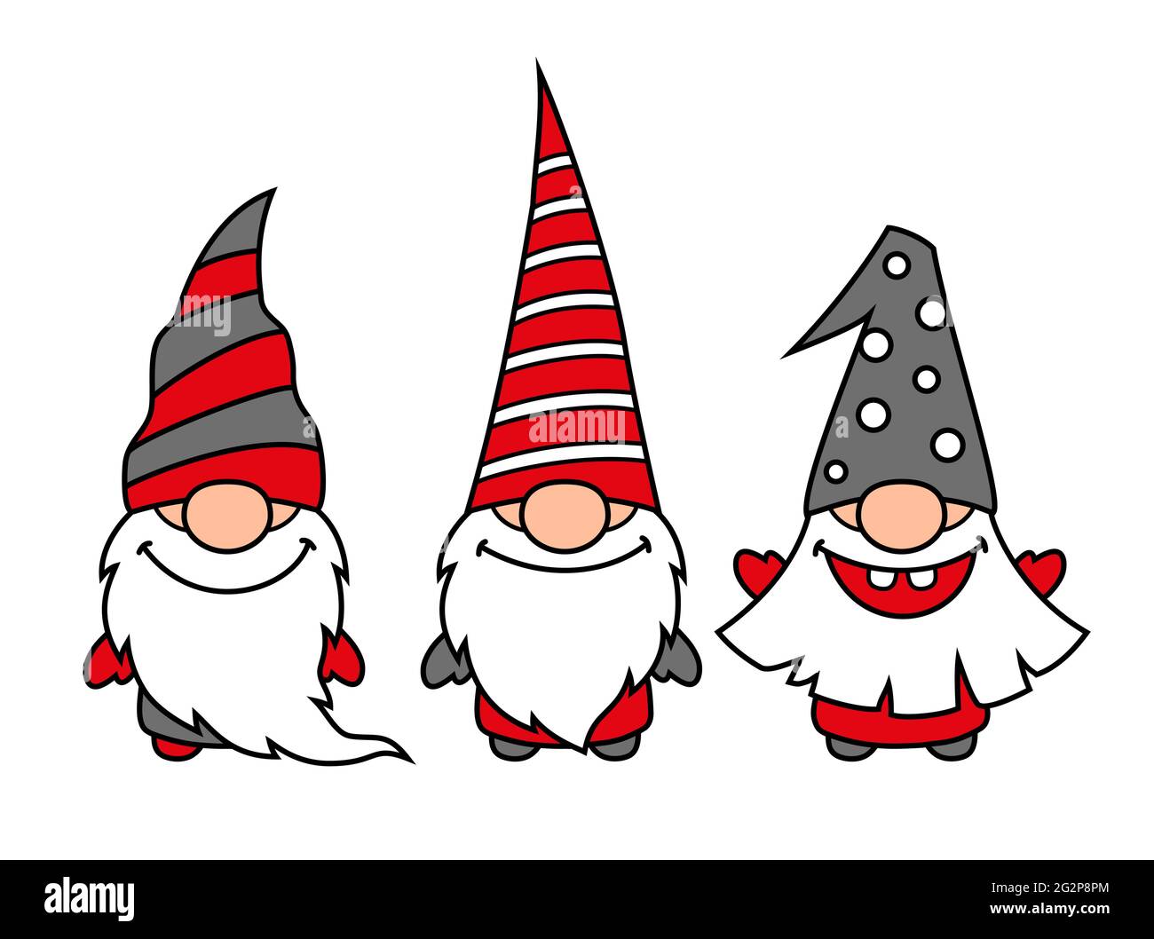 Cute Christmas gnomes, vector illustration Stock Vector Image & Art - Alamy