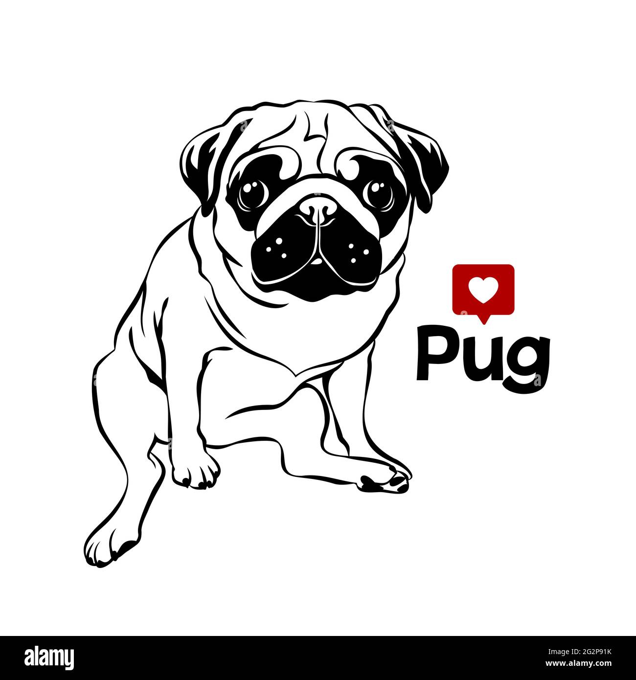 Pug Vector Vectors High Resolution Stock Photography and Images - Alamy