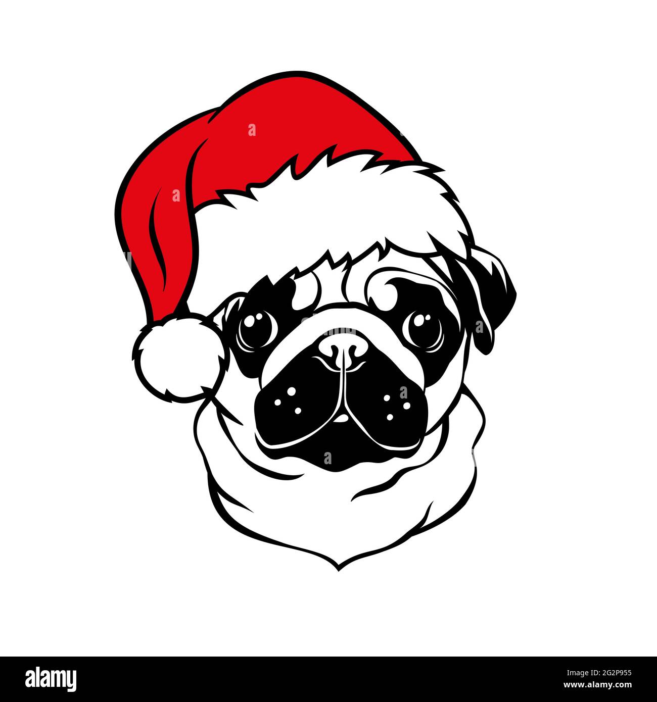 Vector illustration coloring page santa hi-res stock photography and ...