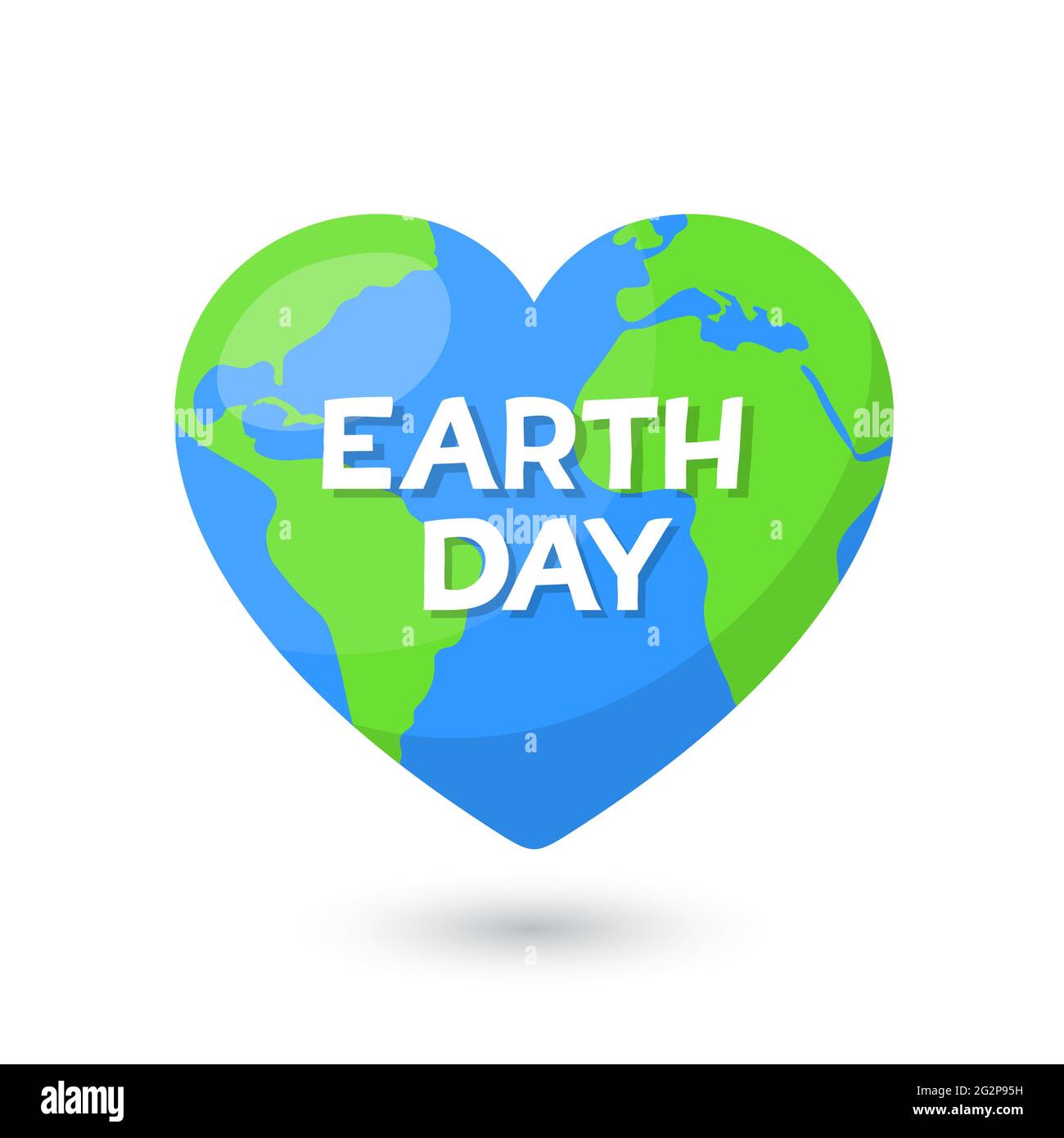Earth day. Planet Earth in heart shape. Vector icon Stock Vector Image ...