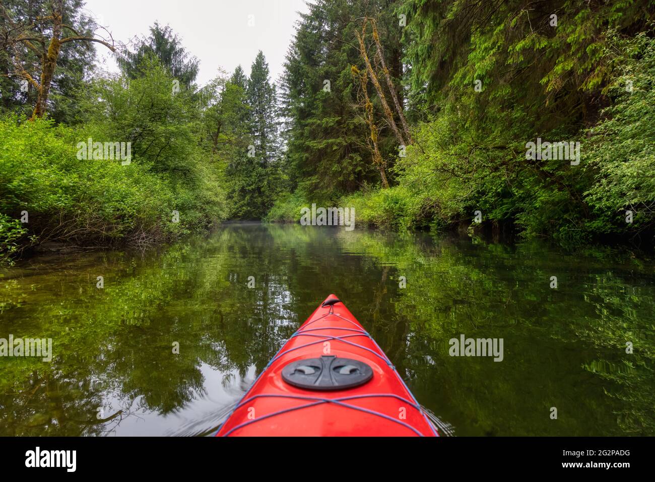 Adventure Concept Kayaking in Red Kayak Stock Photo - Alamy