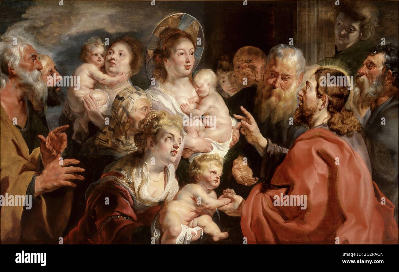 Jacob Jordaens - Suffer the Little Children to Come Unto Me Stock Photo - Alamy