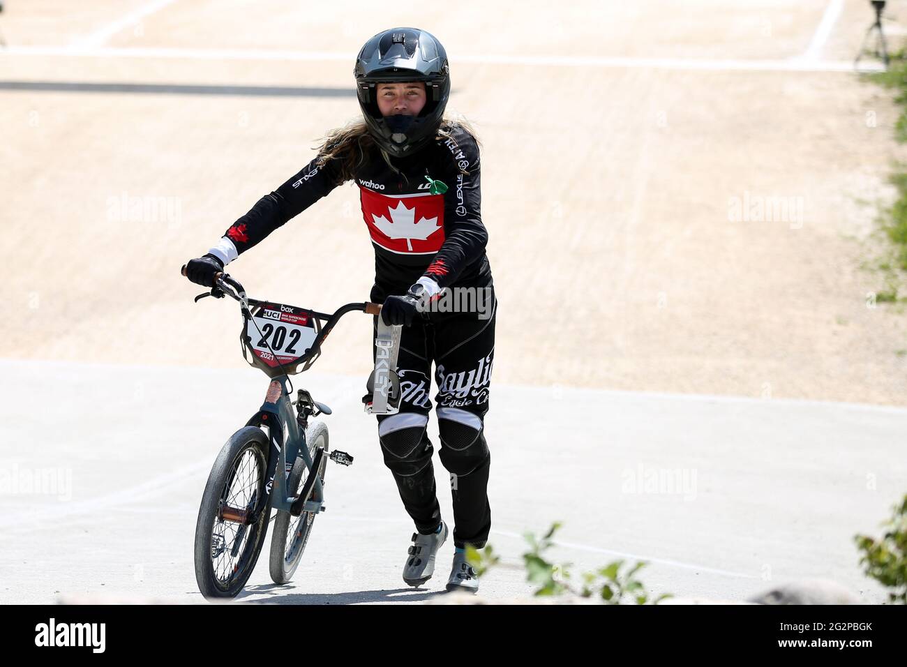 Molly SIMPSON of Canada competes in the UCI BMX Supercross World Cup ...