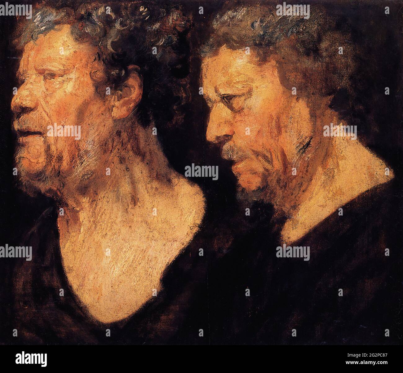 Jacob Jordaens - Two Studies Head Abraham Grapheus 1621 Stock Photo - Alamy