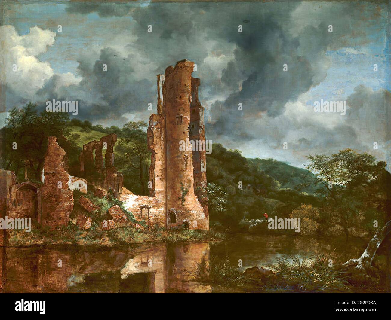 Jacob Van Ruisdael - Landscape with the Ruins of the Castle of Egmond ...