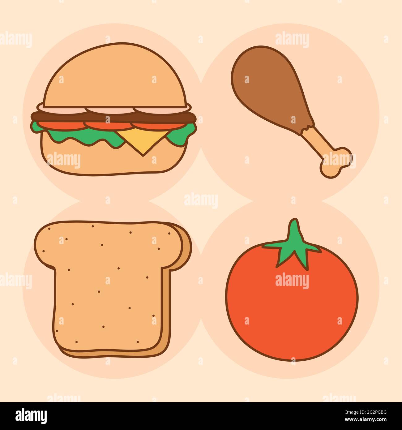 four doodle food items Stock Vector Image & Art - Alamy