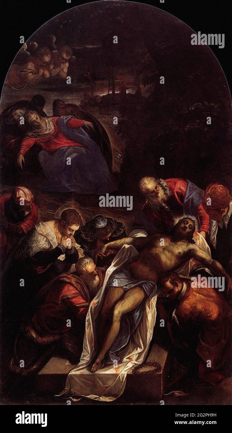 Jacopo Robusti a.K.a Tintoretto - Entombment 1592 Stock Photo - Alamy